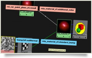 how to add bump map to car paint phenomenon, maya mental ray